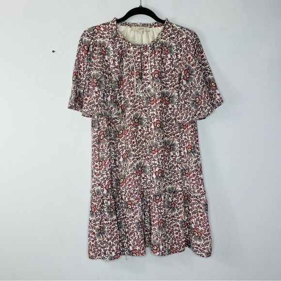LOFT | Dresses | Loft Size Xs Chiffon Shift Flutter Sleeve Boho Mini ...